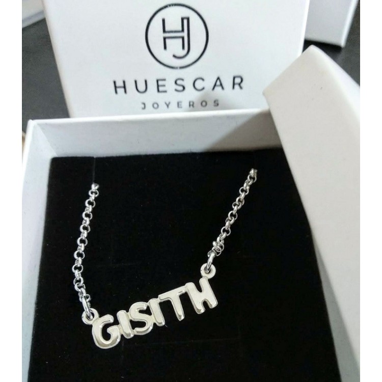 Collares con nombres TIPO DE LETRA elegir en plata de ley